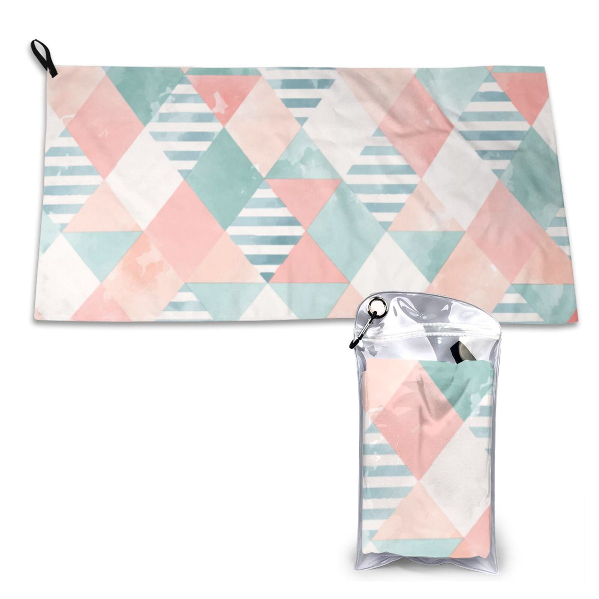 YFYANG Microfibre Portable Travel Sport Towel, Watercolor Triangle ...