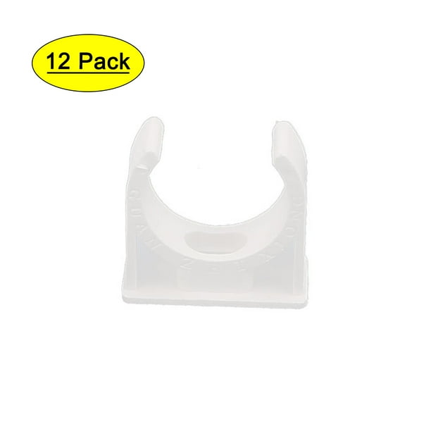 12 Pcs 30mm Diameter PVC Water Tube Pipe Clamps Clips Connectors White ...