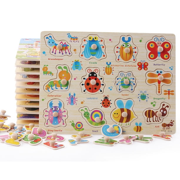 Early Learning Wooden Puzzle Board Wooden Jigsaw Puzzle Kid Toy Gift ...