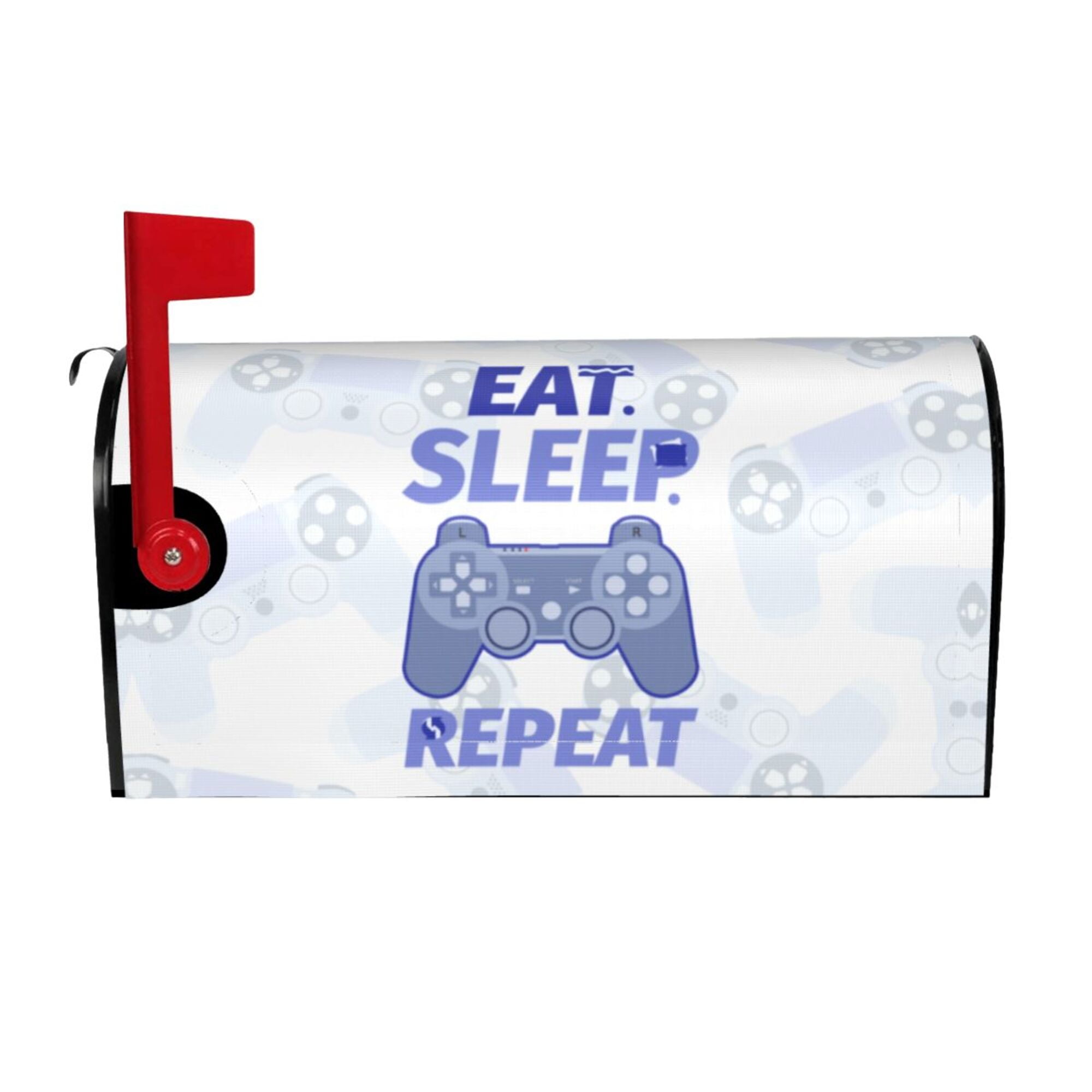 TEQUAN Blue Cartoon Eat Sleep Game Controller Magnetic Mailbox Cover ...