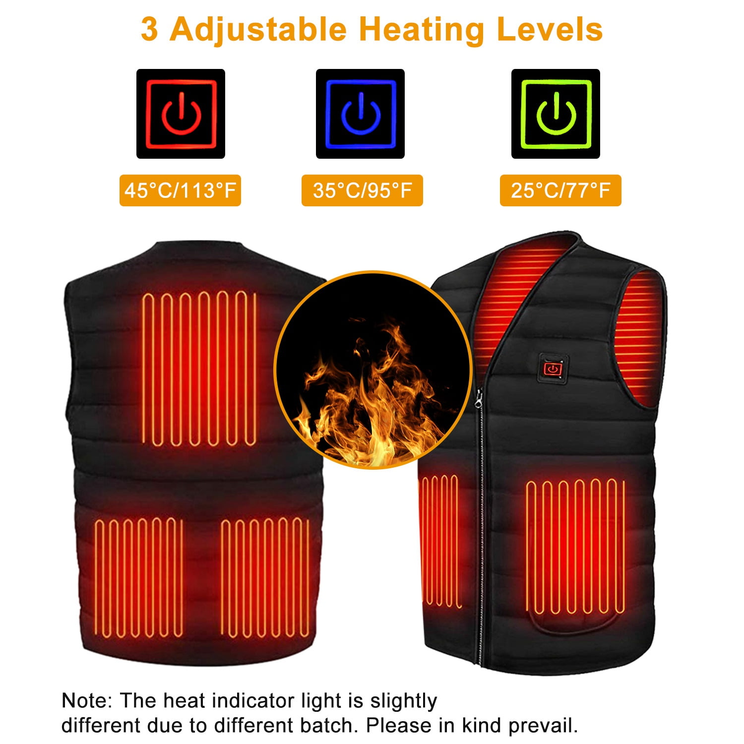 Heated Vest Men Men's Heated Vest With 9 Heating Zones - 3 Temperature ...