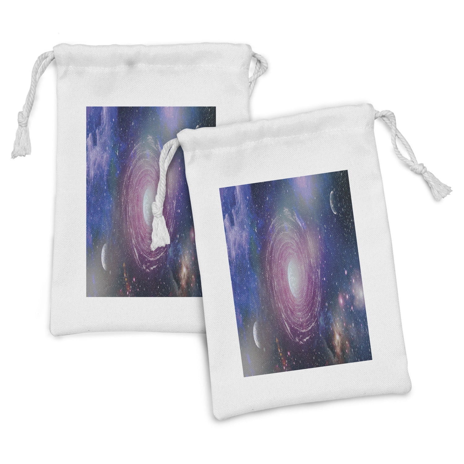 Celestial Fabric Pouch Set of 2, Stardust and Nebula in Outer Space ...