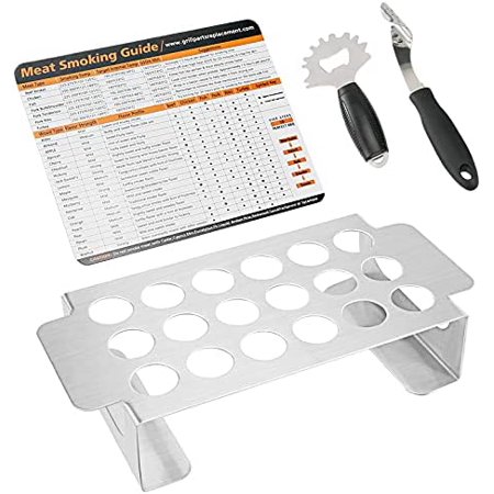 Hongchun BBQ Lifting Rack with Coring Tool - 18 Holes Stainless Steel ...