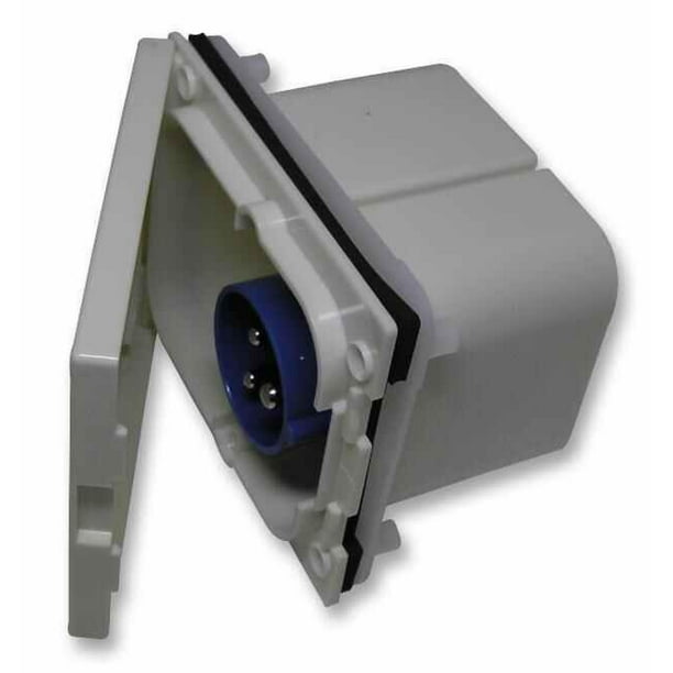 WALTHER - 16A, 230V, Panel Mount Caravan CEE Appliance Inlet, 2P+E ...