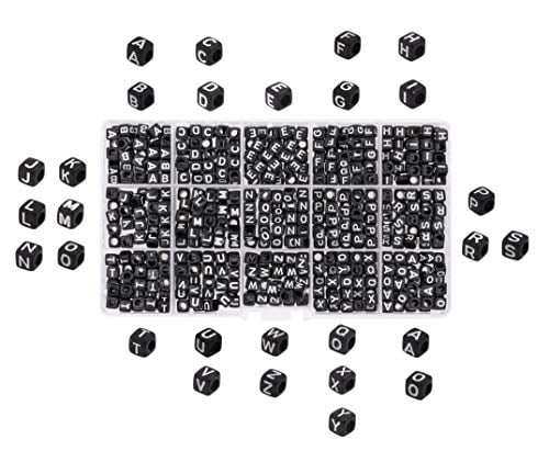 Mandala Crafts Letter Alphabet Pony Bead Set for Bracelet, Rave Kandi ...