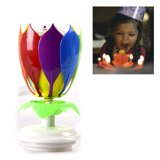 AllTopBargains Lotus Flower Musical Birthday Candle with Rotating Spin ...