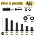 240 Pieces M6 Screw Nuts and Bolts Assortment Kit, 10.9 Grade Alloy ...