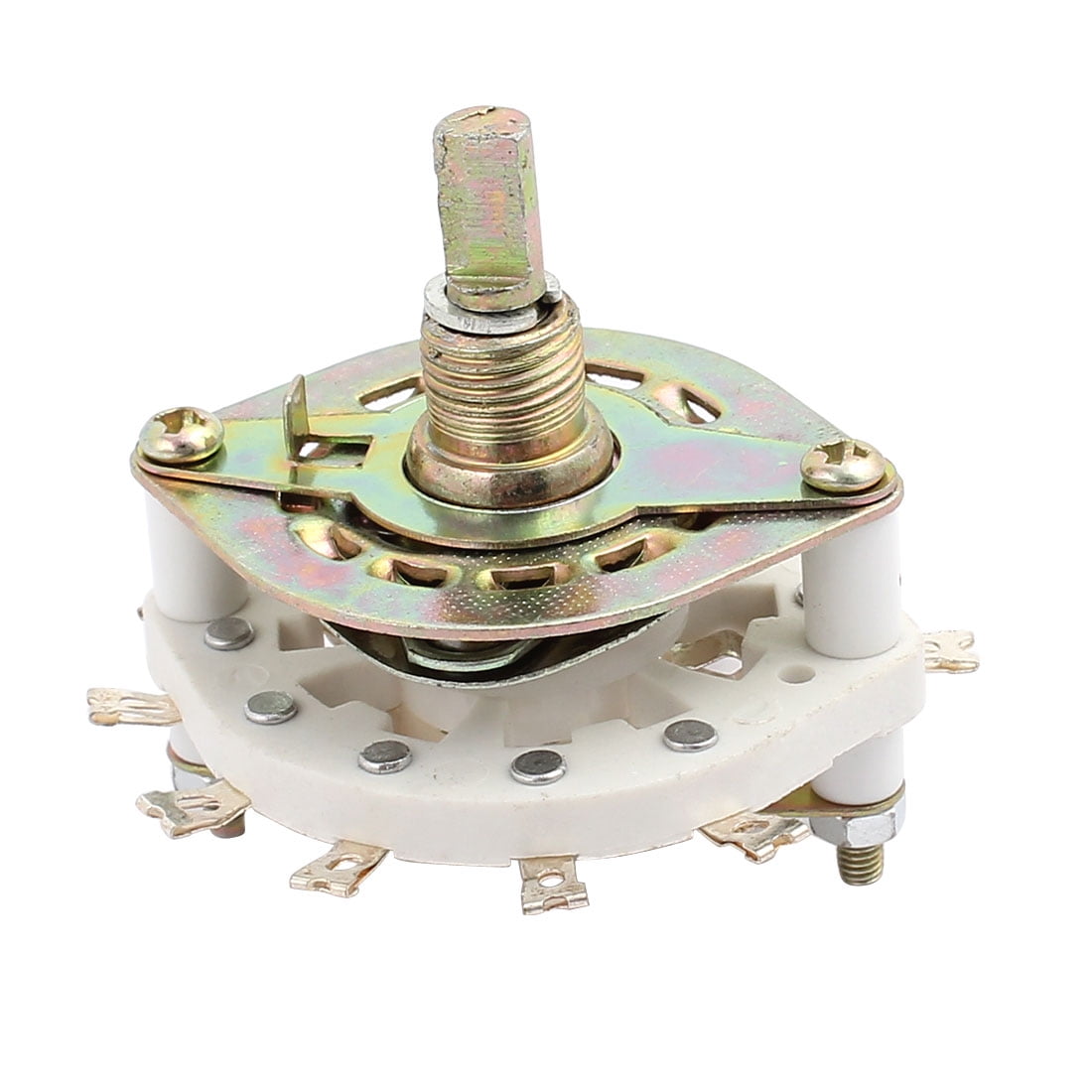 KCT1*10 1 Pole 10 Position 6mm Dia Shaft 11 Terminal Rotary Selector ...