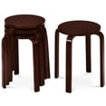 Topbuy 4PCS Kitchen Bar Stools, Counter Height, Stackable Bentwood ...