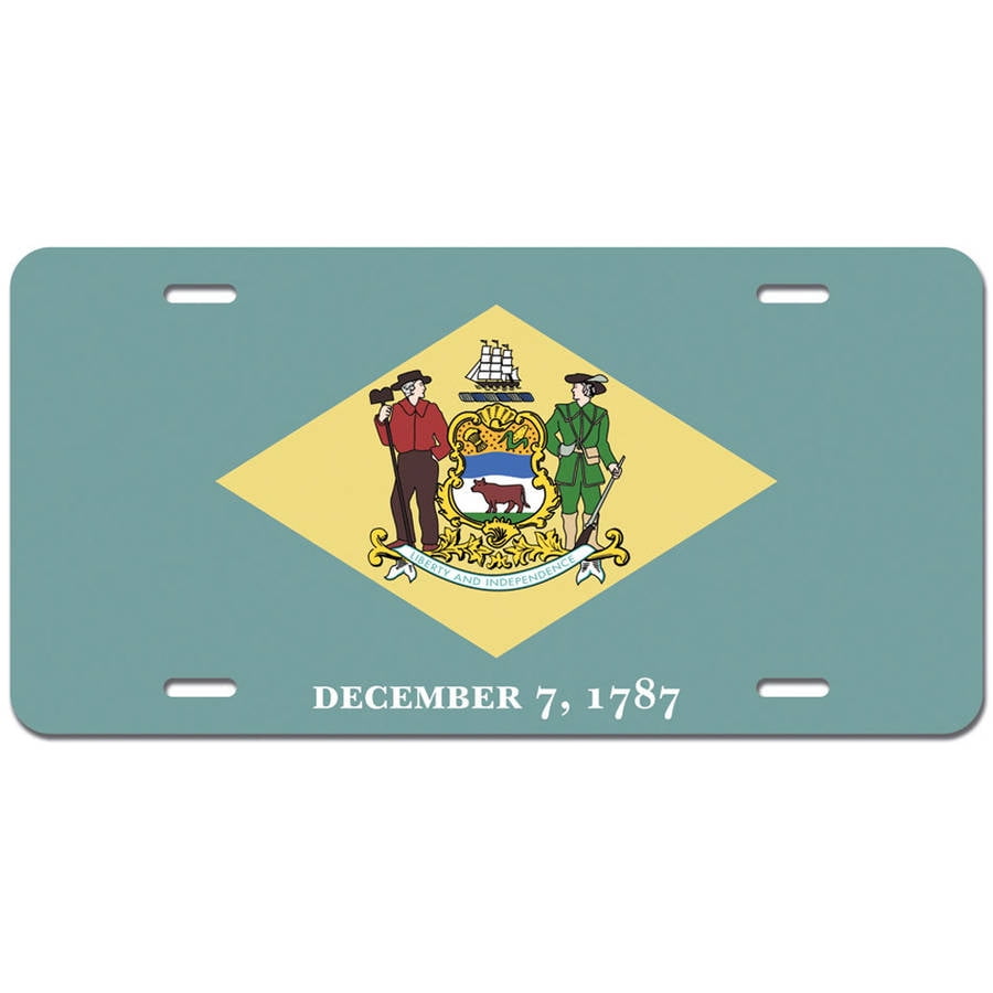 Delaware State Flag Novelty Metal Vanity License Tag Plate - Walmart.com