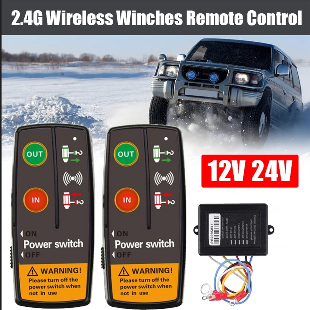 75ft Range Waterproof Winch Remote Control Kit 12V 24V 12V 24V Wireless ...