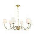Eclipse 6 light Brass and White shade chandelier - Walmart.com