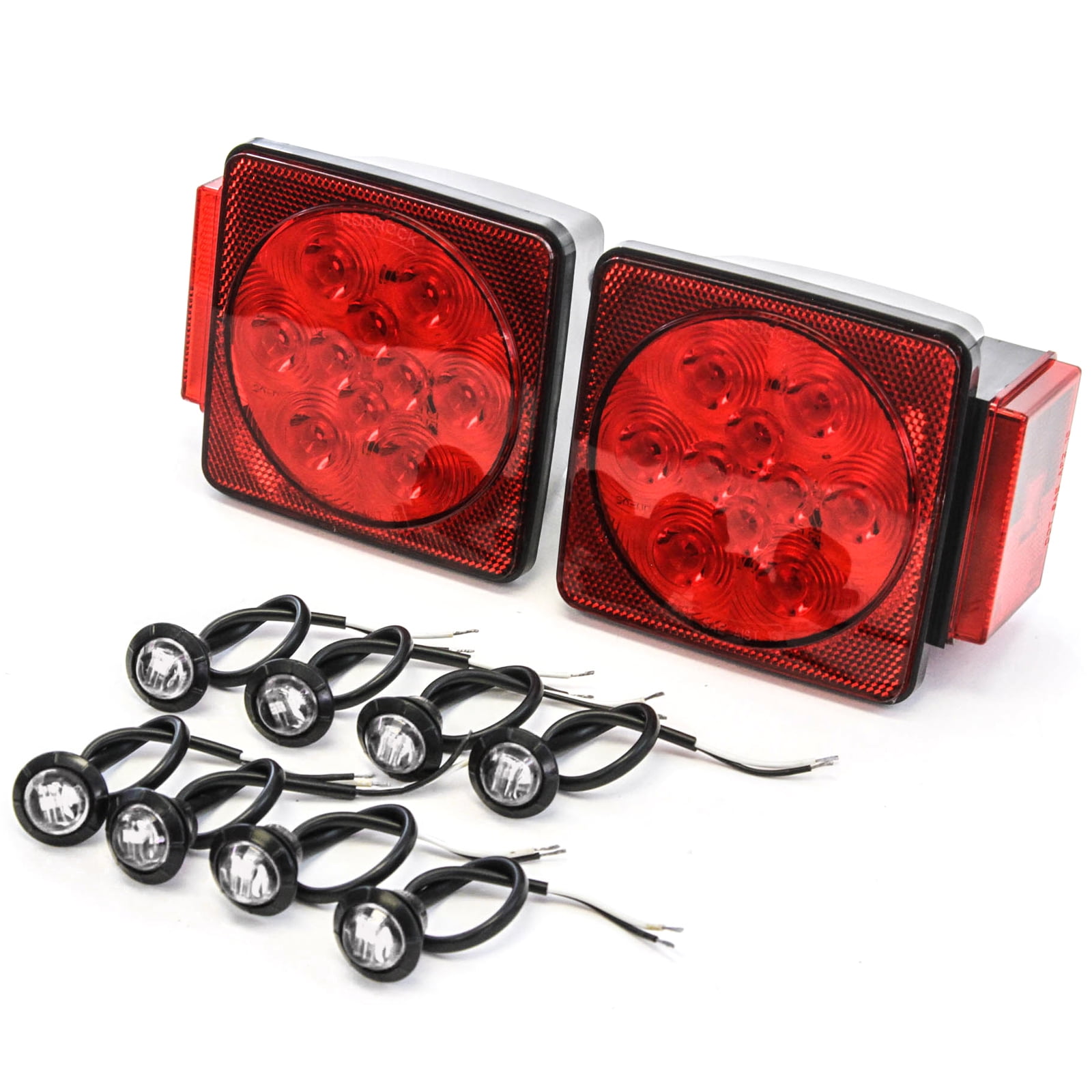Led Pair Trailer Square Tail Light under 80 Inches & (8) 3/4 Inches ...