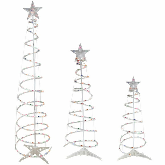 Lighted Spiral Christmas Trees Outdoor