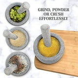 Granite Mortar and Pestle Set - 6 Inch - Grinding and Mashing Bowl ...