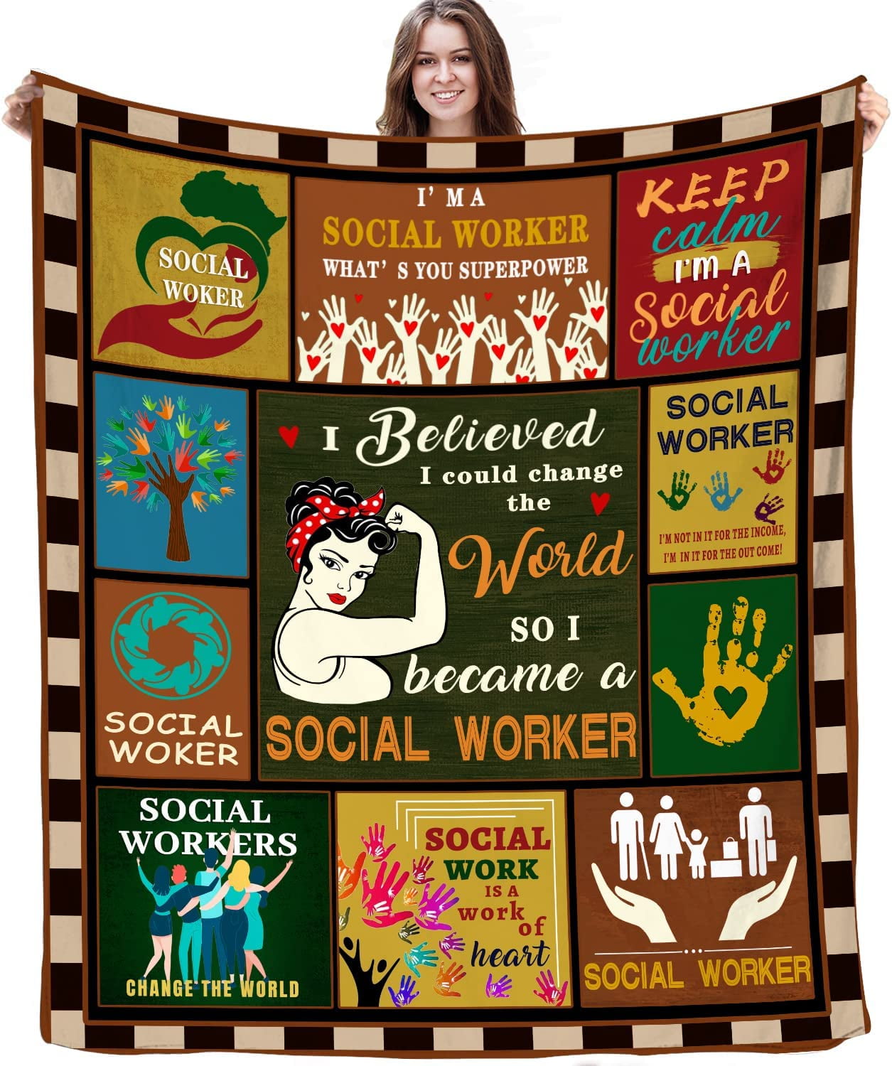 Social Worker Gifts for Women, Social Worker Throw Blanket Social ...