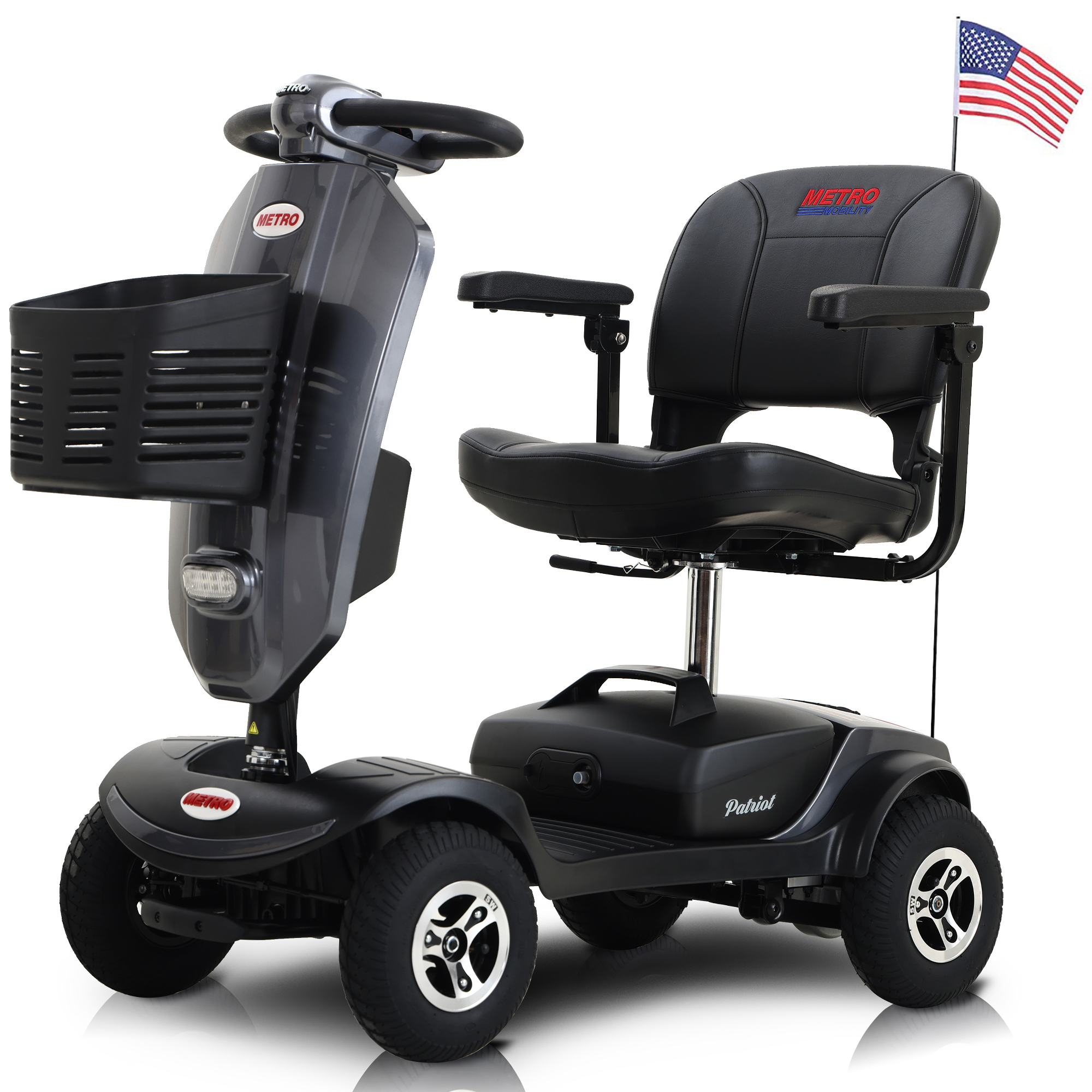 Outdoor Compact Mobility Scooter With Windshield, 300 lbs Capacity ...