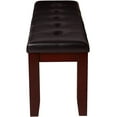 Qumbnk Upholstered Leather Seat Bench with Wood Legs, Perfect for ...