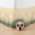 Abstract Floral Stem Bed Skirt 16 Inch Drop, Vintage Traditional Beige ...
