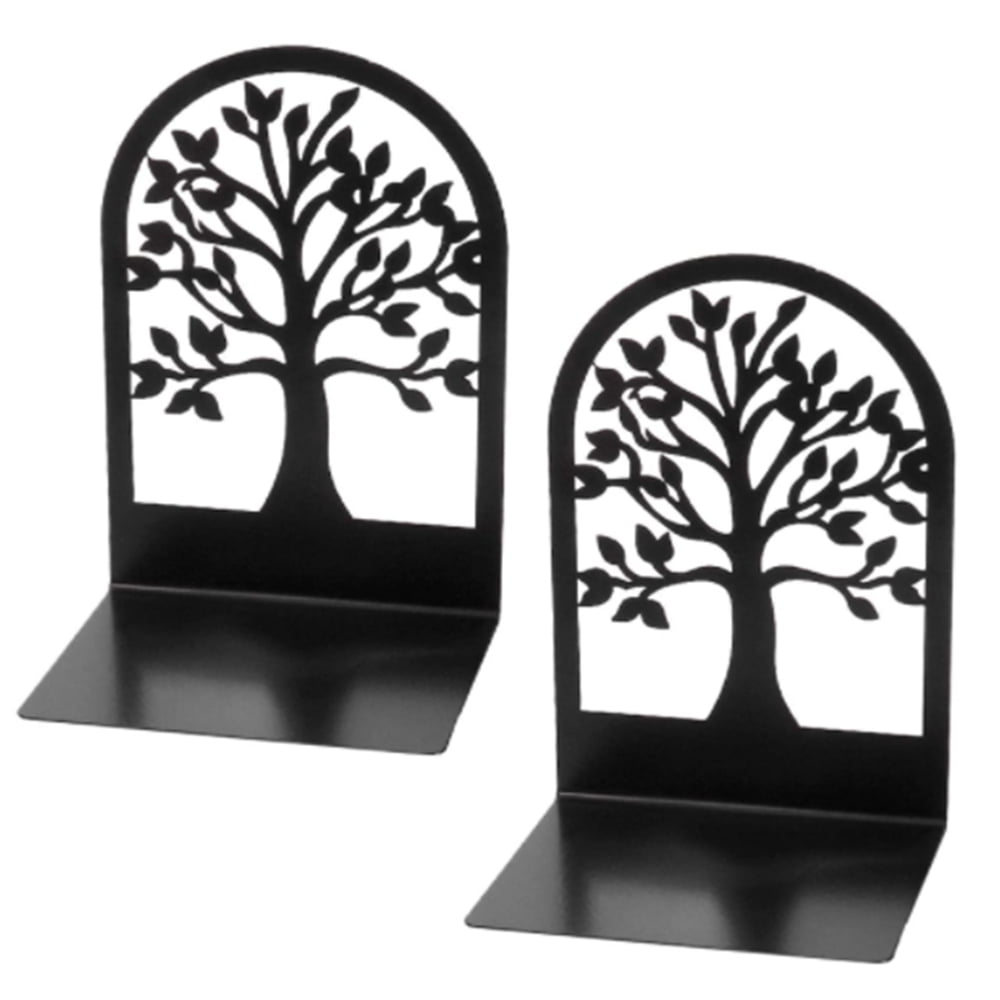 SagaSave Metal Metal Bookend Book Standing Book Clips Tree Shadow Shape ...