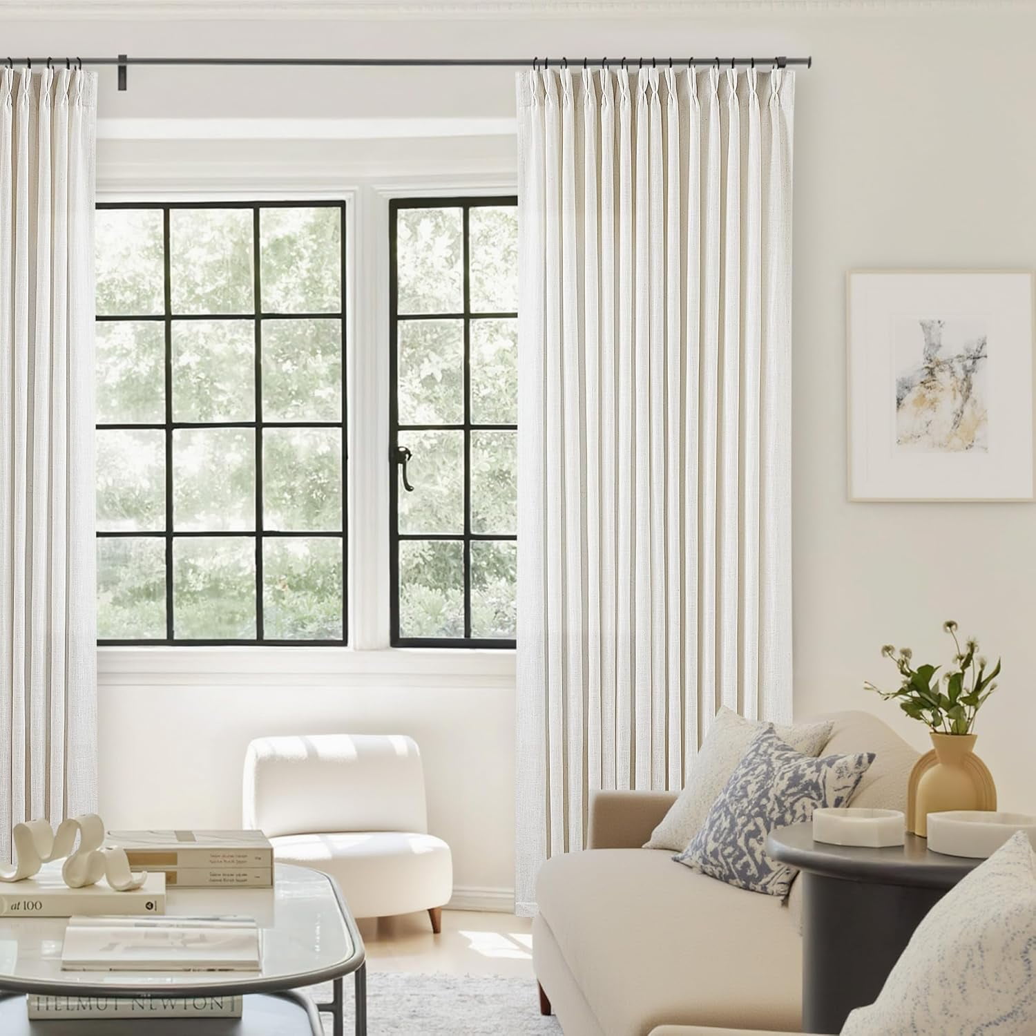 Click here for Wangbasdasd 84 Inch Length Natural Pinch Pleated L... prices