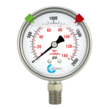 MEANLIN MEASURE 0-100Psi 2" DIAL FACE 1/4" NPT Well Pump Pressure Gauge, with 1/4" x 1/2" NPT ...