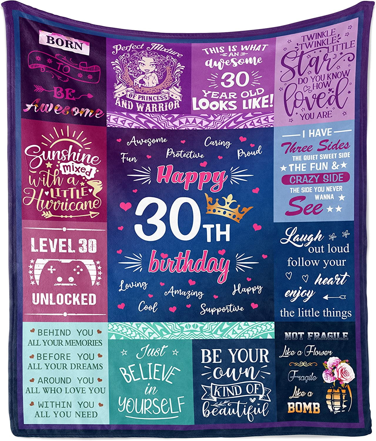 30th Birthday Gifts For Women Throw Blanket 50 x60 30th Birthday