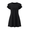 OGLCCG Tween Girls Ruffle Sleeve Dresses Kids Summer Crewneck A Line ...