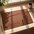 Custom Line Art Leather Desk Pad for Dad, Personalized Family Office ...