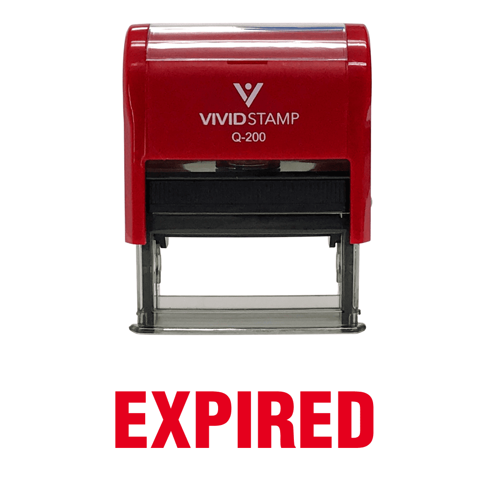 Vivid Stamp Expired Self Inking Rubber Stamp (Red Ink) - Medium ...