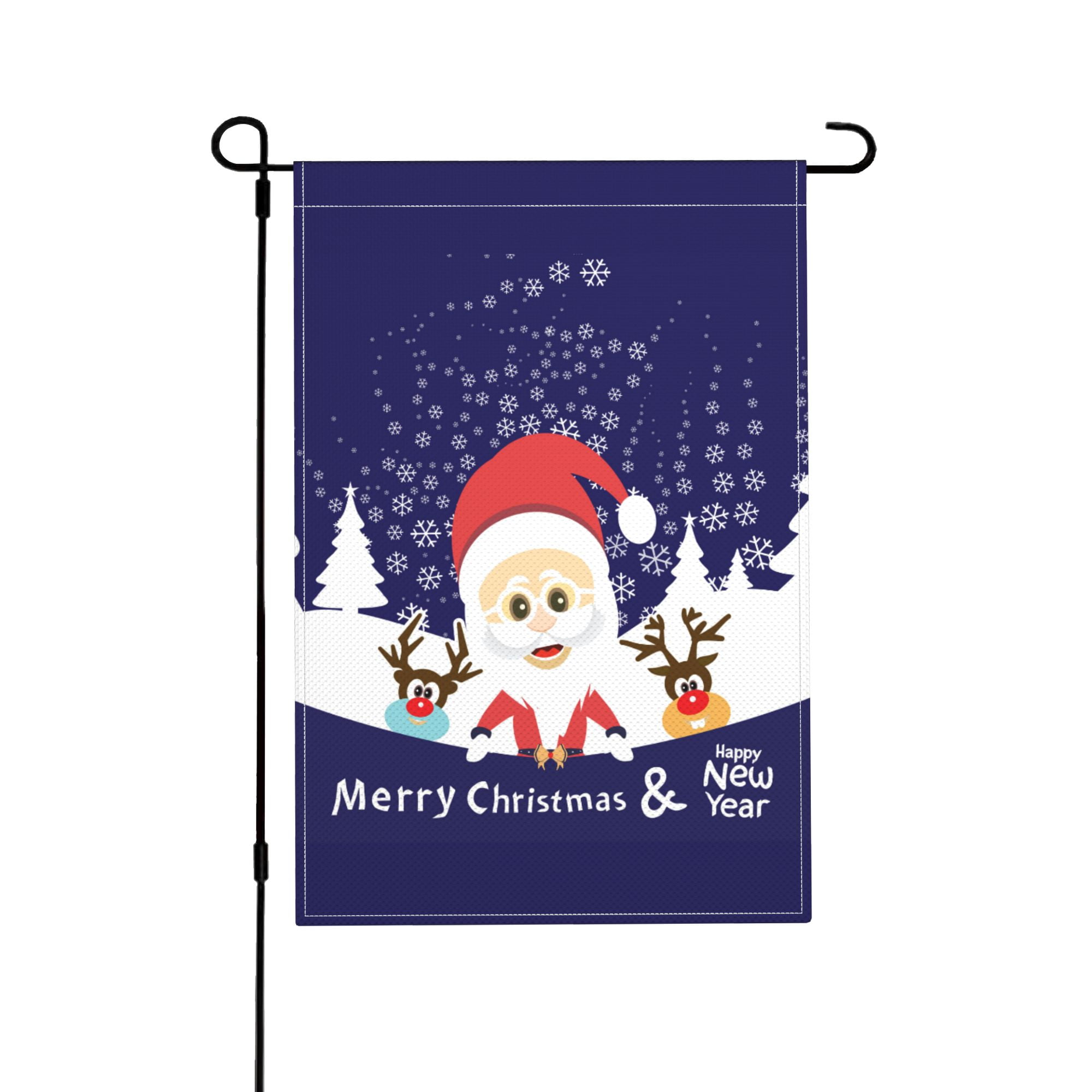 TEQUAN Cartoon Cute Santa Garden Flags, 18 x 12 inch Double Sided Linen ...