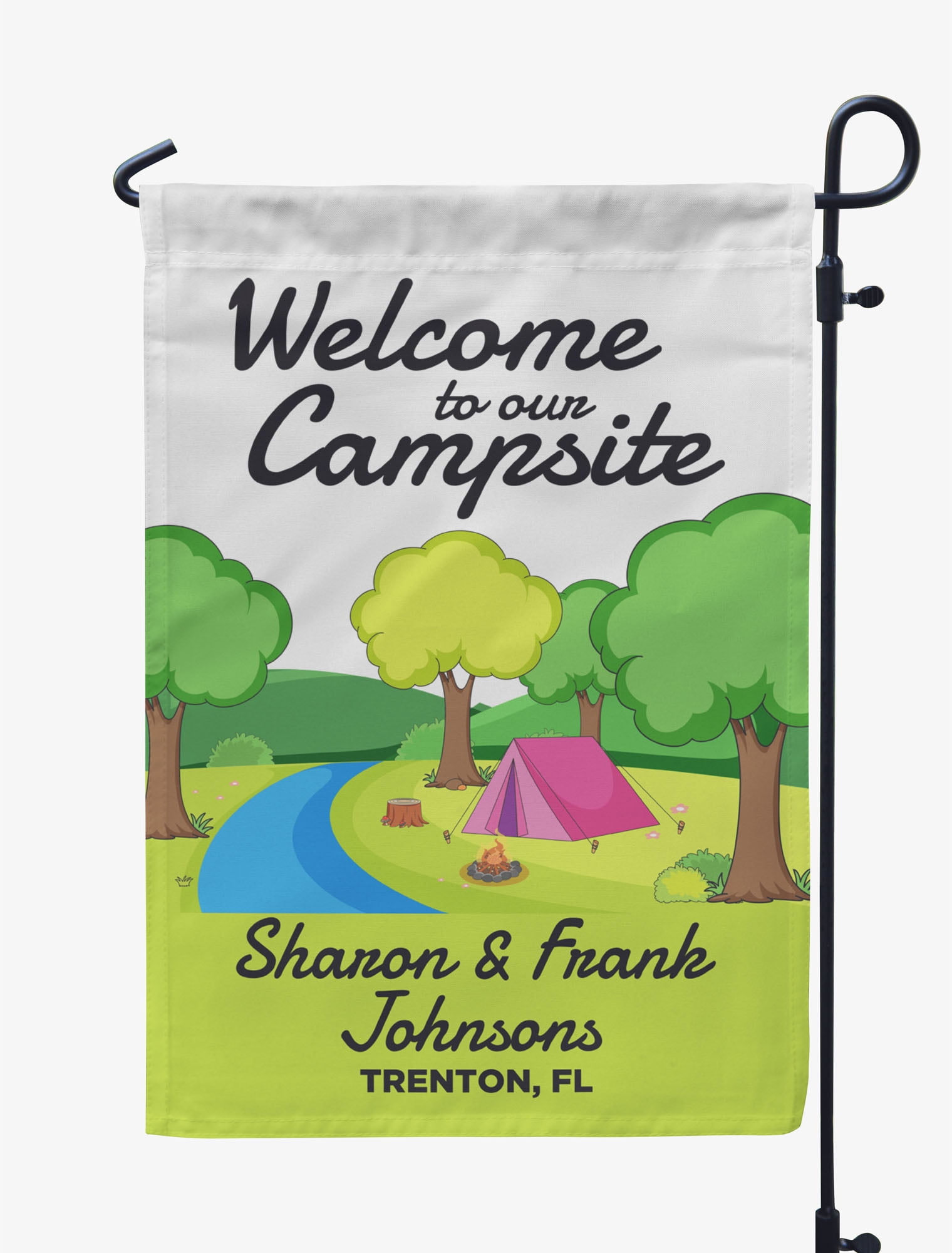 Printtoo White Welcome To Our Campsite Outdoor Personalized Camping ...