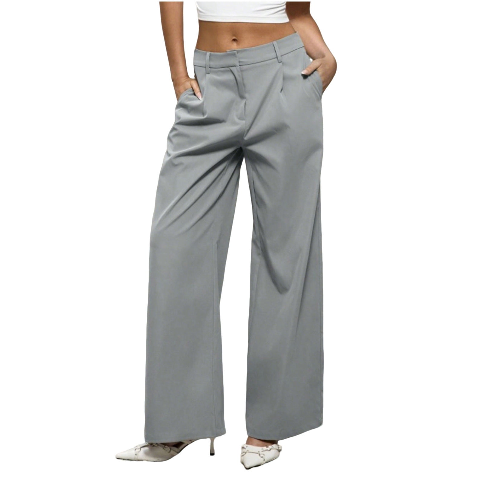 Click here for Aidice Dress Pants Women Button Low Waisted Straig... prices