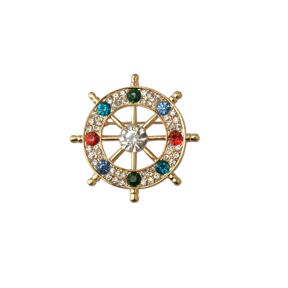 Lapel pin Helm Lapel Pin with Colorful Crystal Rhinestones Delicate ...
