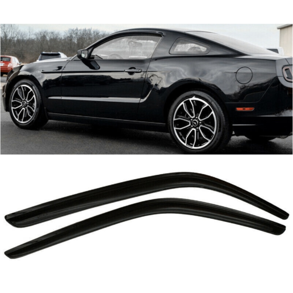 For 2010-2014 Ford Mustang Window Visor Vent Sun Rain Deflector Guard ...