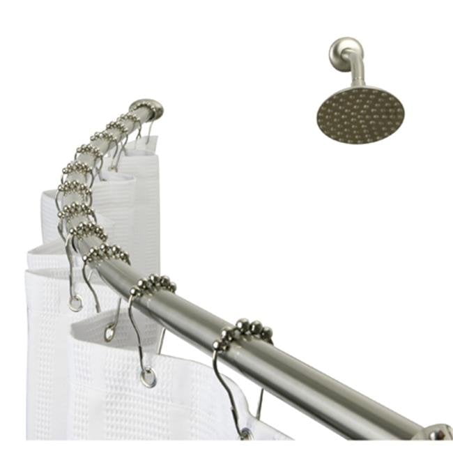 Curved Shower Rod - Satin Nickel - Walmart.com