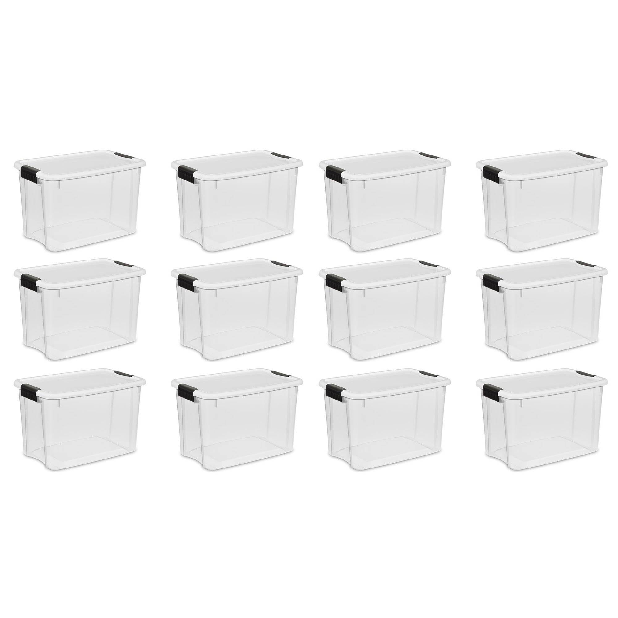 Click here for Sterilite 30 Quart Clear Plastic Storage Bin W/Whi... prices