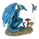 Amy Brown Strange Encounter Blue Dragon With Toadstool Pixie Fairy ...