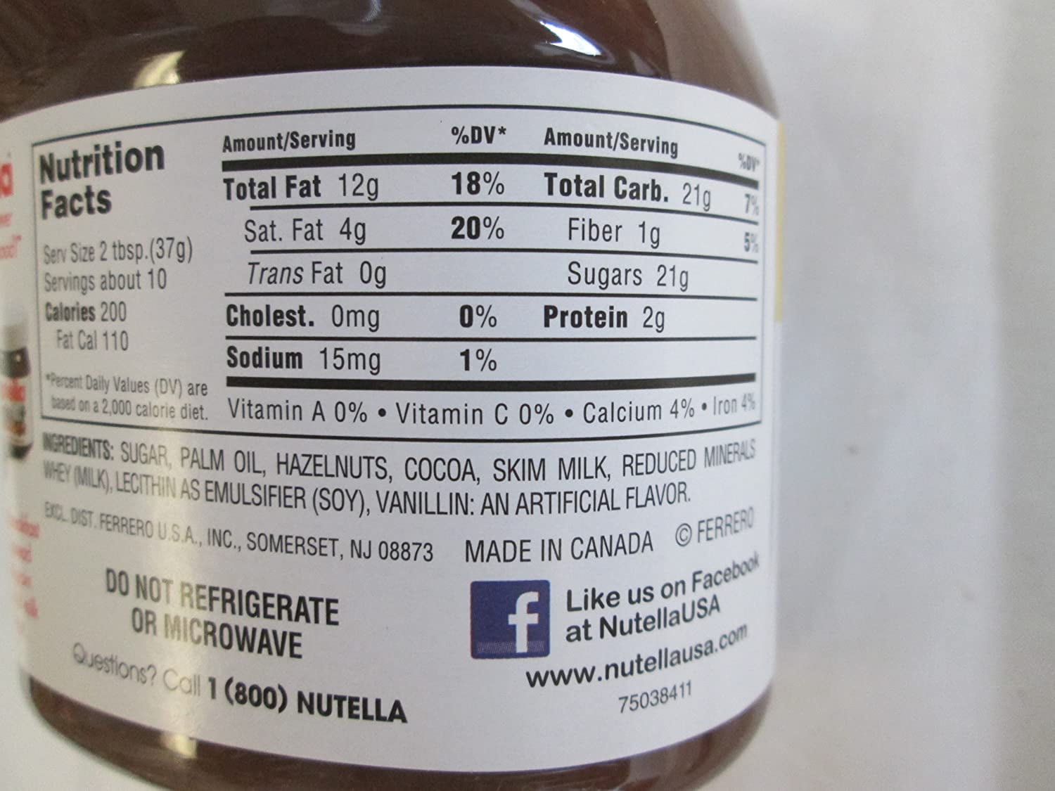 Nutella Label Ingredients