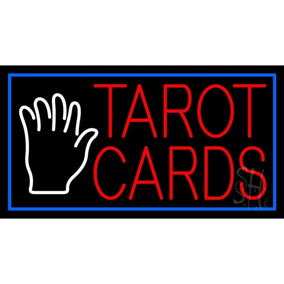 Red Tarot Cards White Palm LED Neon Sign 13" Tall x 24" Wide - inches ...