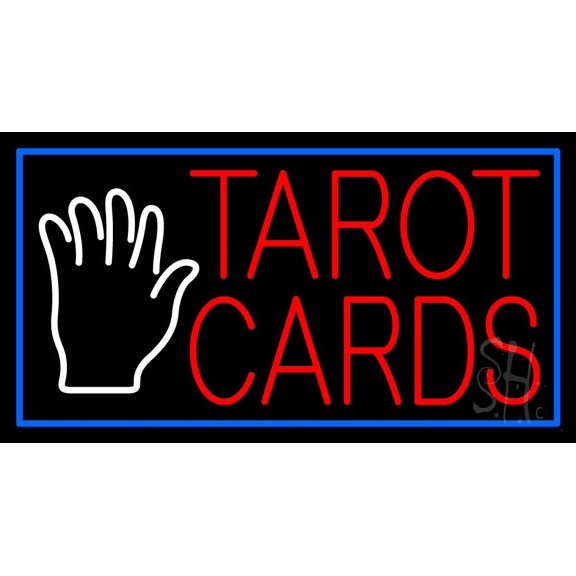 Red Palm And Spiritual Readings White Border LED Neon Sign 20" Tall x ...