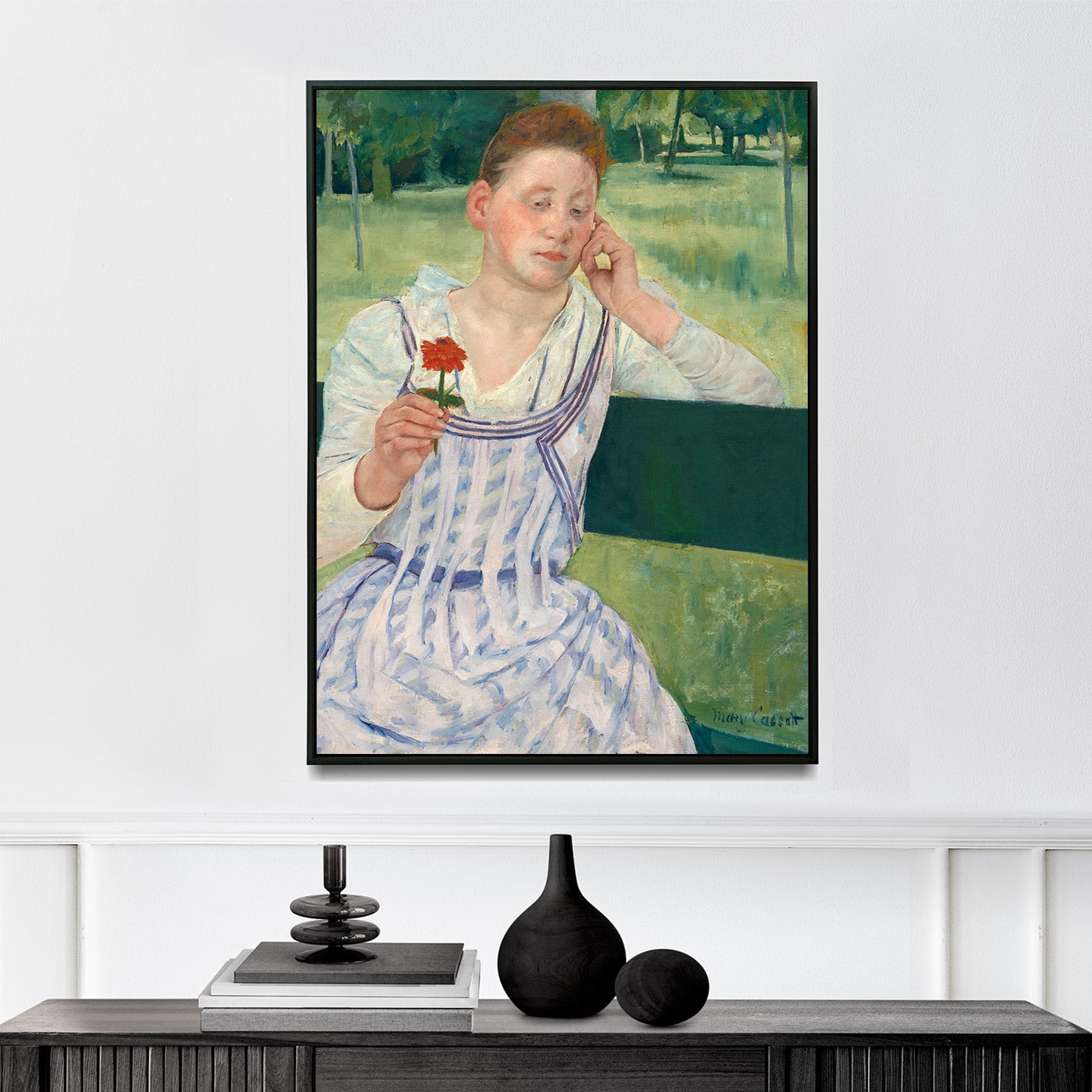 Woman with a Red Zinnia - 1891 | Mary Cassatt | Premium Fine Art Print ...