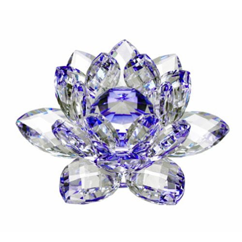Amlong Crystal Blue Crystal Lotus Flower - Walmart.com