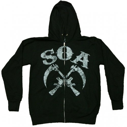 Sons of Anarchy Crossed Sickles Full Zip Hoodie Sweatshirt - Walmart.com