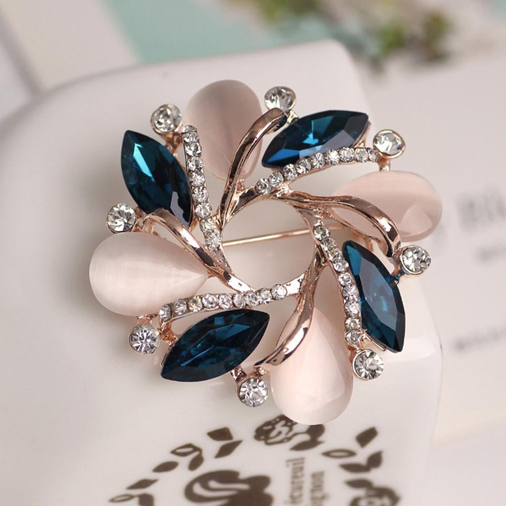 Mujeres broche Pin Rhinestone cristal boda ramo de novia ramillete Clip ...