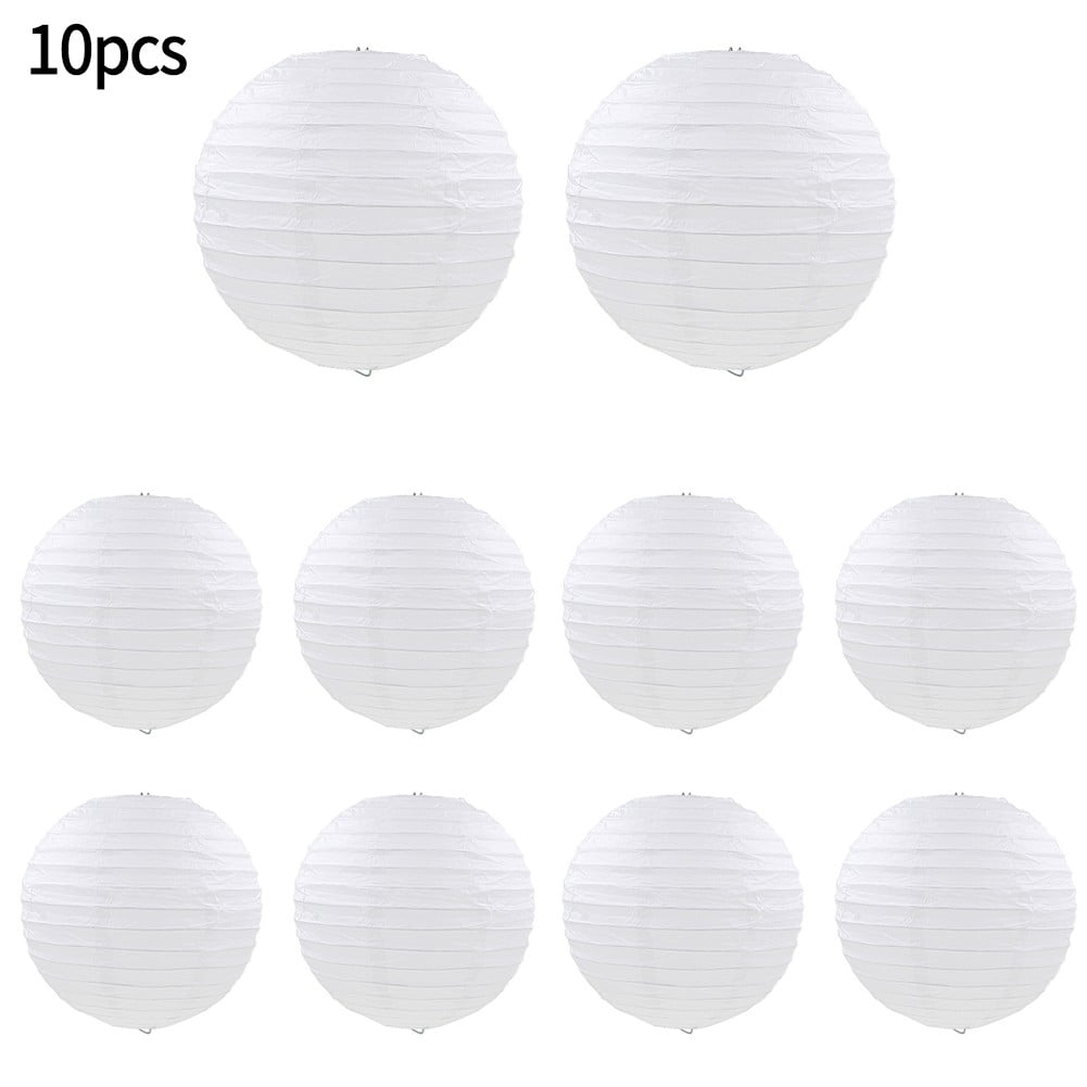Yannee 10 Pcs 20cm Large White Paper Lantern lanterns Party Wedding ...