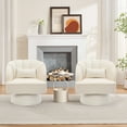 360° Swivel Barrel Accent Chair – Modern Round Armchair with Striped ...
