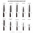 Damascus-Style Laser Pattern Chef Knife and Fruit Knife, 4Cr Series ...