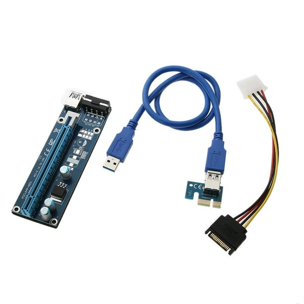 USB 3.0 PCI-E Express 1x to16x Extender Riser Card Adaptador SATA Cable de alimentación | Bodega ...