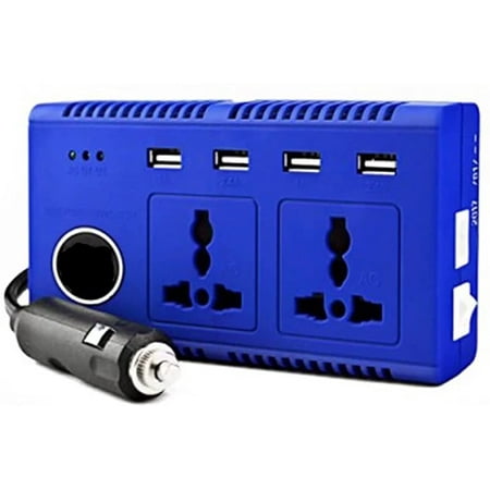 Car Inverter 12v24v to 220v Car Converter with 4 USB Sockets Two 3-Hole ...